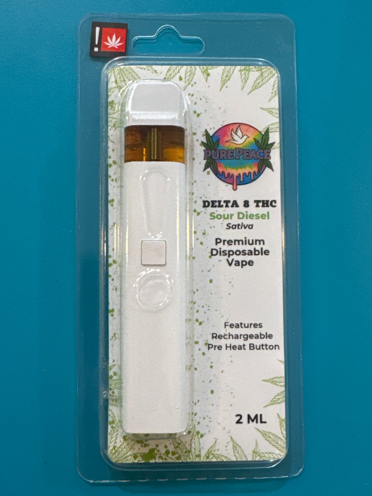 2 Gram Delta 8 THC Disposable Vape Pen - Sour Diesel - Sativa - Pure P ...